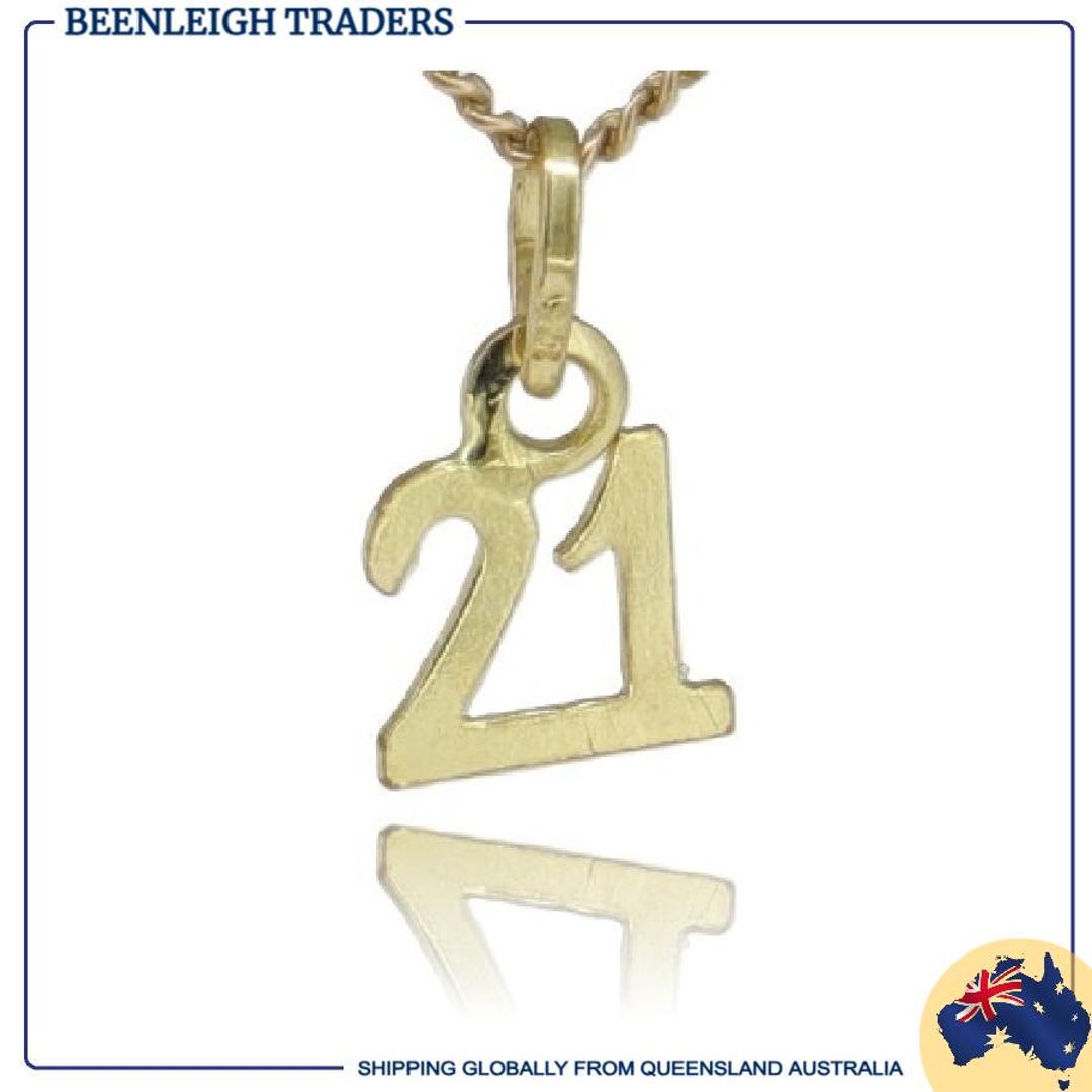 Yellow Gold Tiny 21st Birthday Charm Guaranteed Genuine 9ct 9k Gold - Etsy
