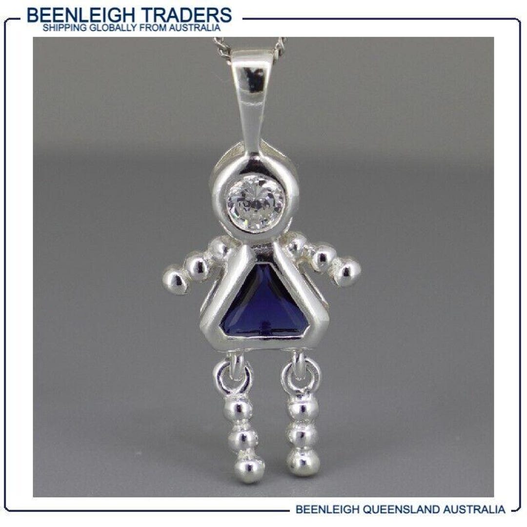 Charm de plata de ley con gema para bebé, piedra azul zafiro ...