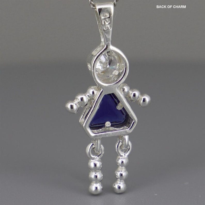Charm de plata de ley con gema para bebé, piedra azul zafiro ...