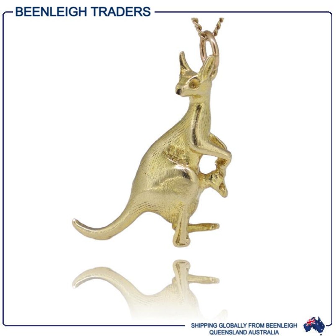 Yellow Gold Kangaroo & Joey Charm Guaranteed Genuine 9ct 9k Gold - Etsy