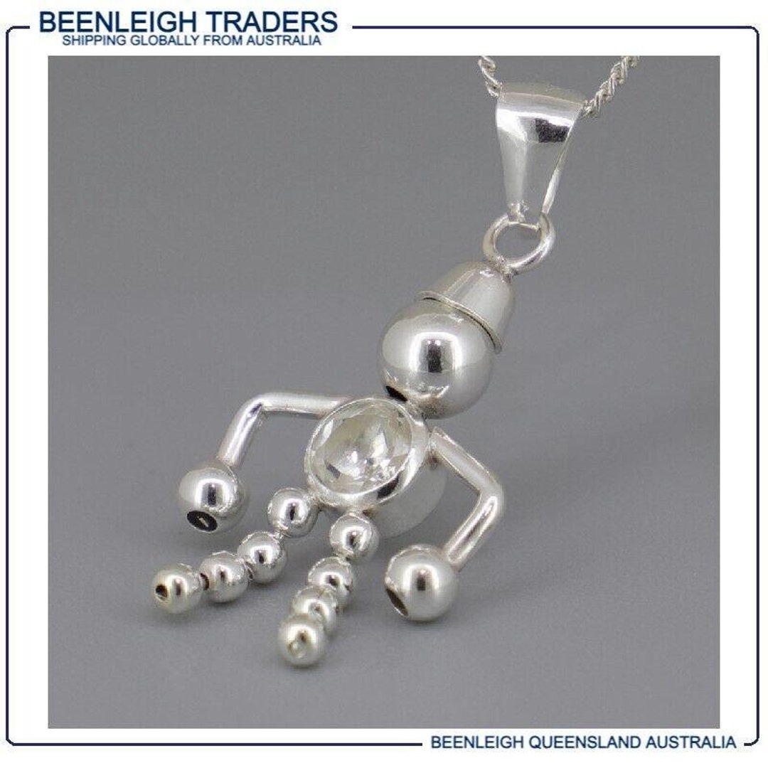 Sterling Silver - Bead / Gem Baby Charm Diamond White Round Stone - New ...
