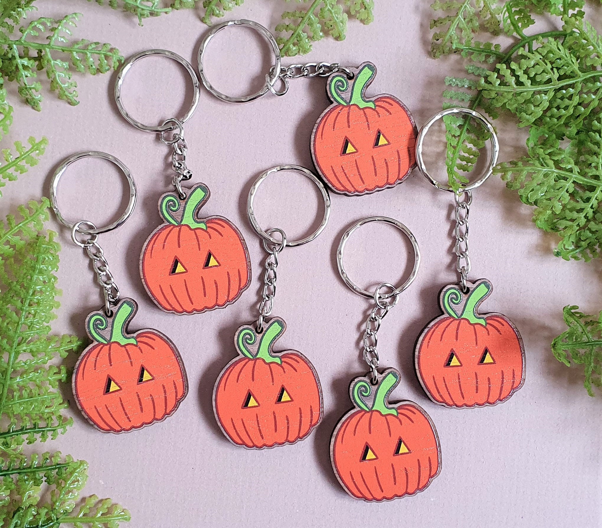 Pumpkin Halloween Keyring // Halloween // Samhain // Witch - Etsy España