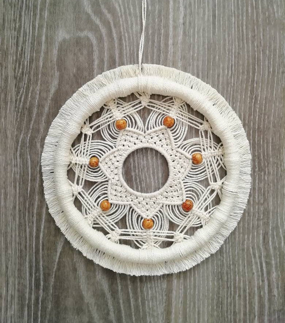 22 Cm Macrame Mandala Wall Hanging in Natural Colors, Wall Decoration ...