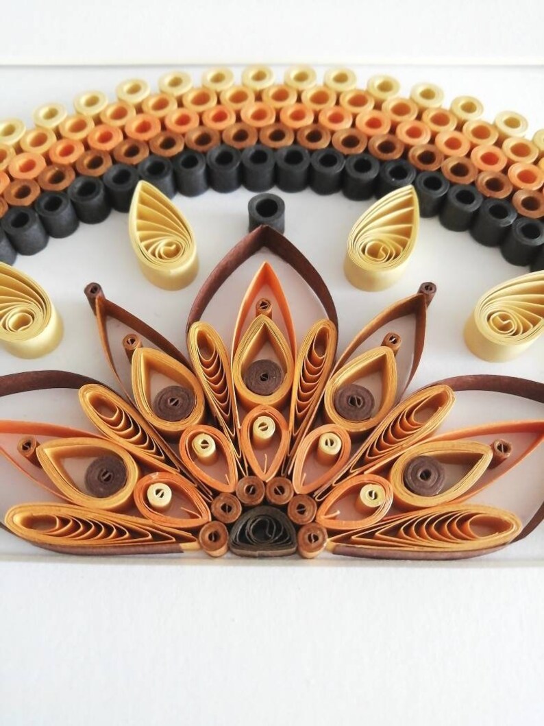 Half-mandala Picture With Quilling Technique | 3D Paper Art | Table and ...