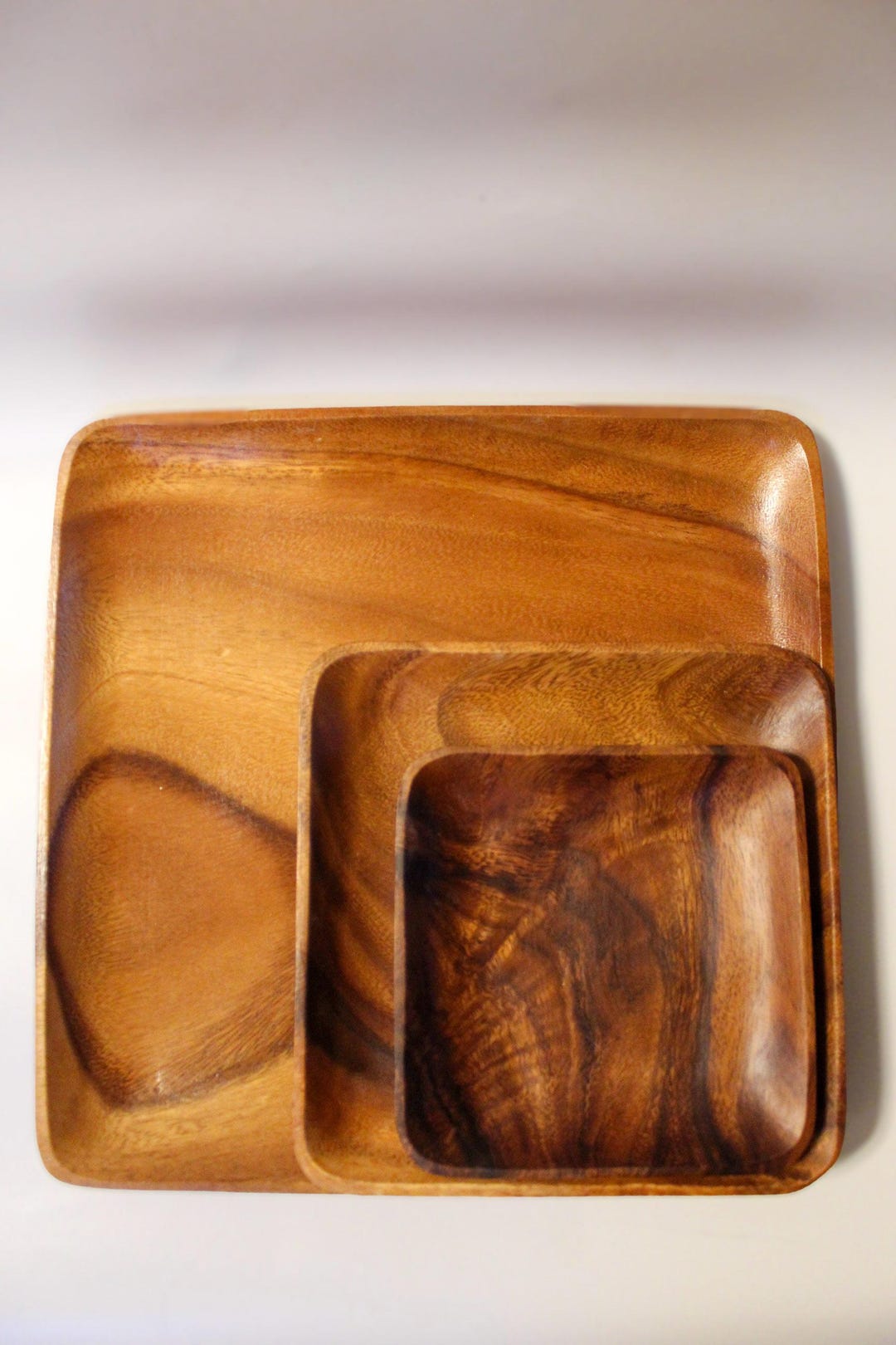 Vintage Midcentury Modern Wood Snack Plate, Square Tray (sizes ...