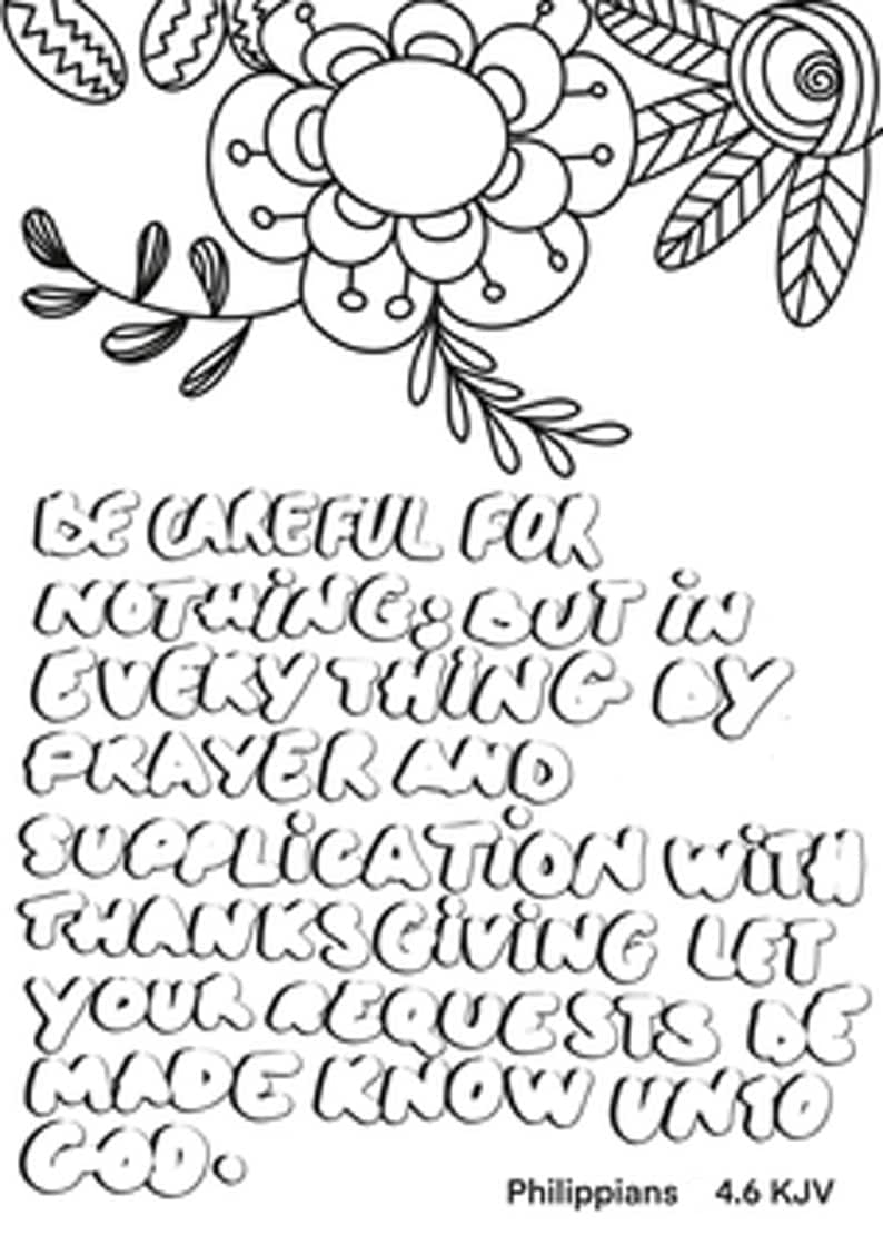 Bible Verse Coloring Page, Christian Coloring Sheet, Instant Download ...