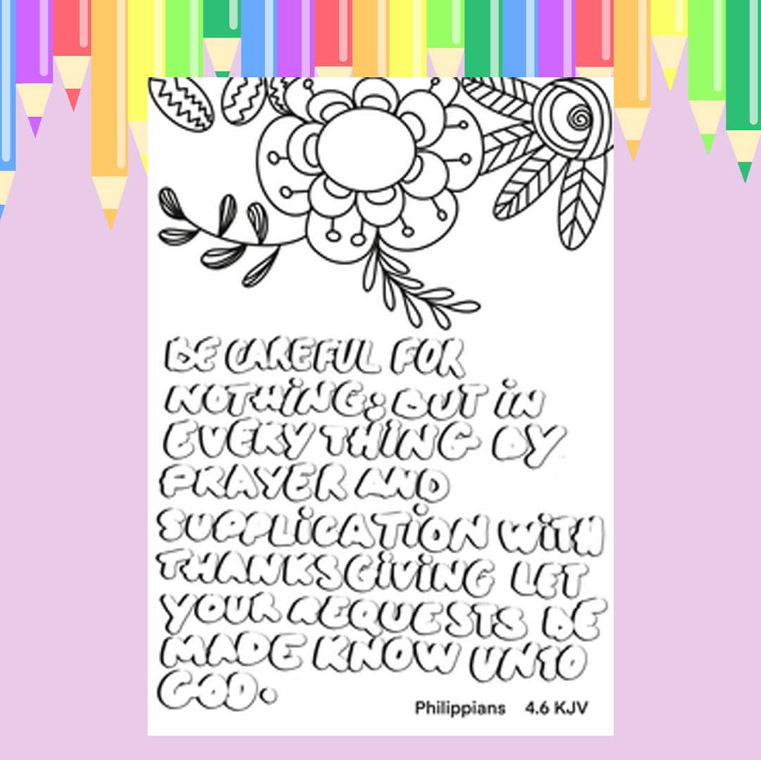 Bible Verse Coloring Page, Christian Coloring Sheet, Instant Download ...