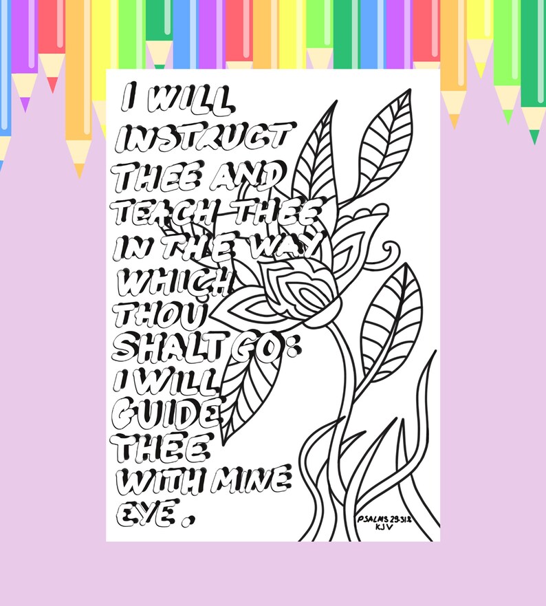 Bible Verse Coloring Page PSLAMS 29 31 8 KJV Scripture Coloring Page ...