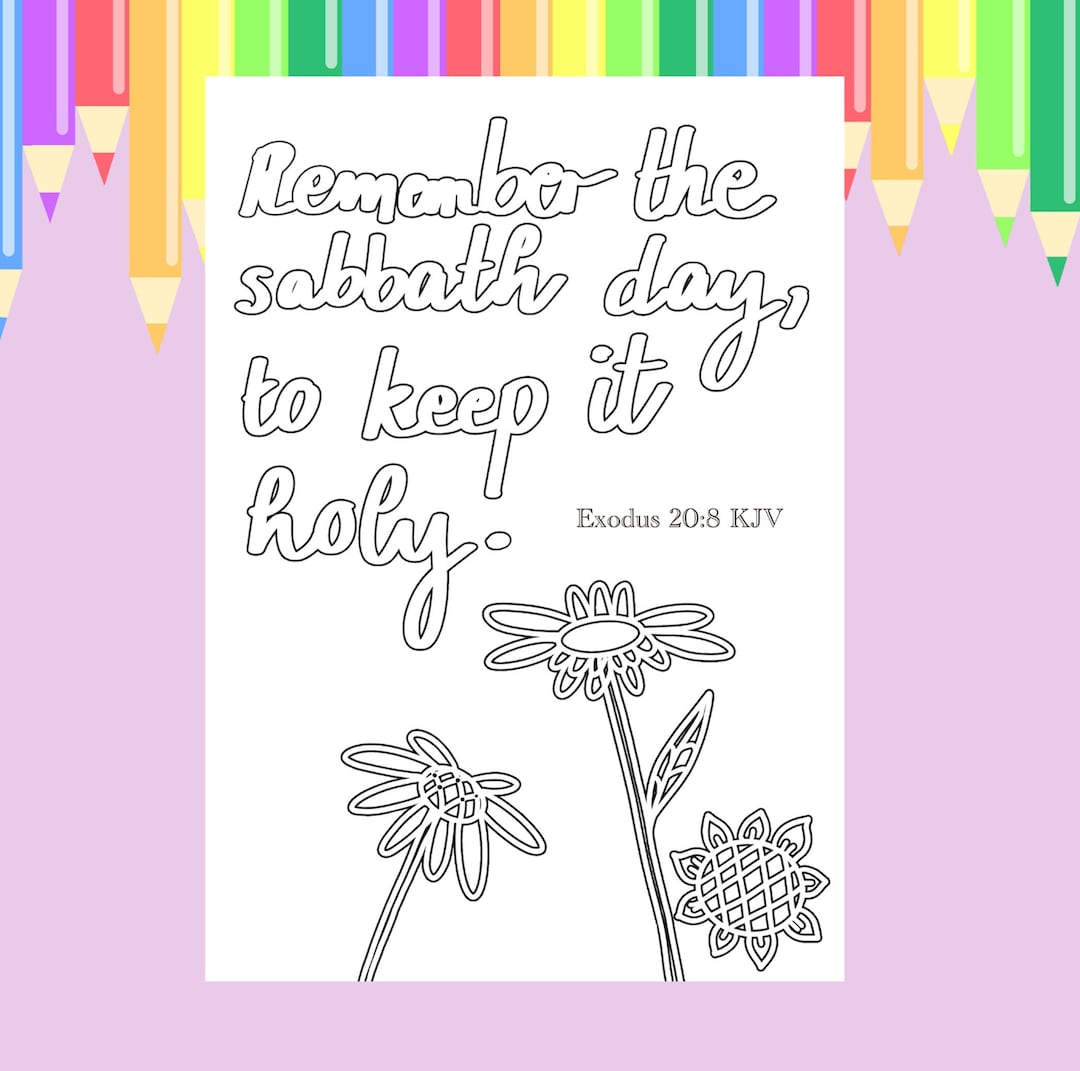 Bible Verse Coloring Page, Christian Coloring Sheet, Instant Download ...