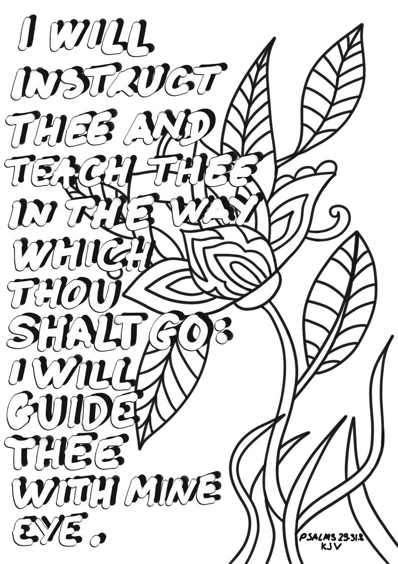 Bible Verse Coloring Page PSLAMS 29 31 8 KJV Scripture Coloring Page ...