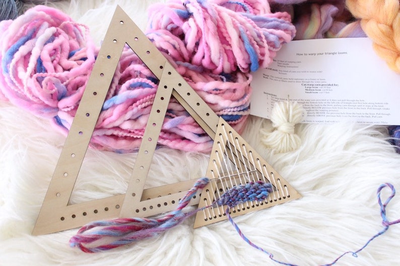 Triangle Loom Weaving Set Craft Supply Wood DIY Wall Art Fiber | Etsy