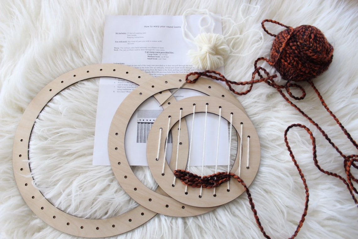 Circle Weaving Loom Wood Set Round Wall Art Craft Supply Bulk - Etsy