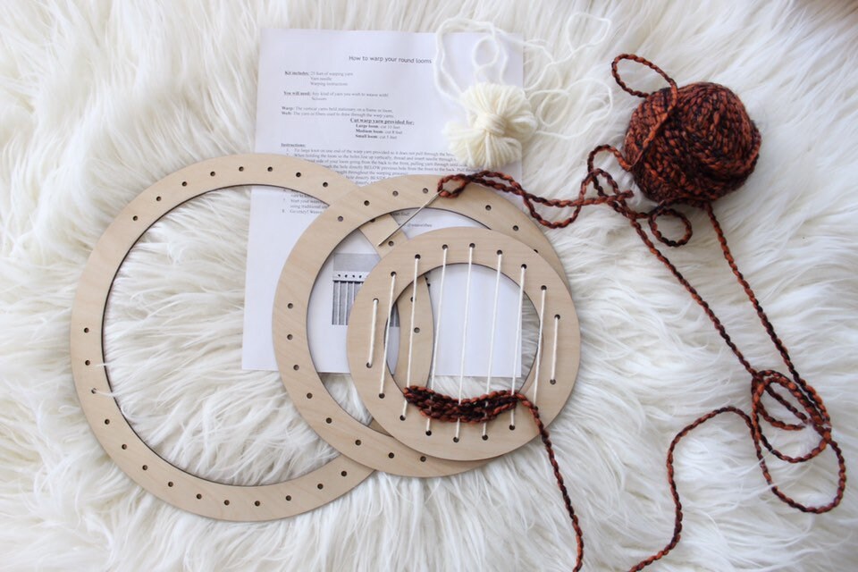 Circle Weaving Loom Wood Set Round Wall Art Craft Supply Bulk - Etsy