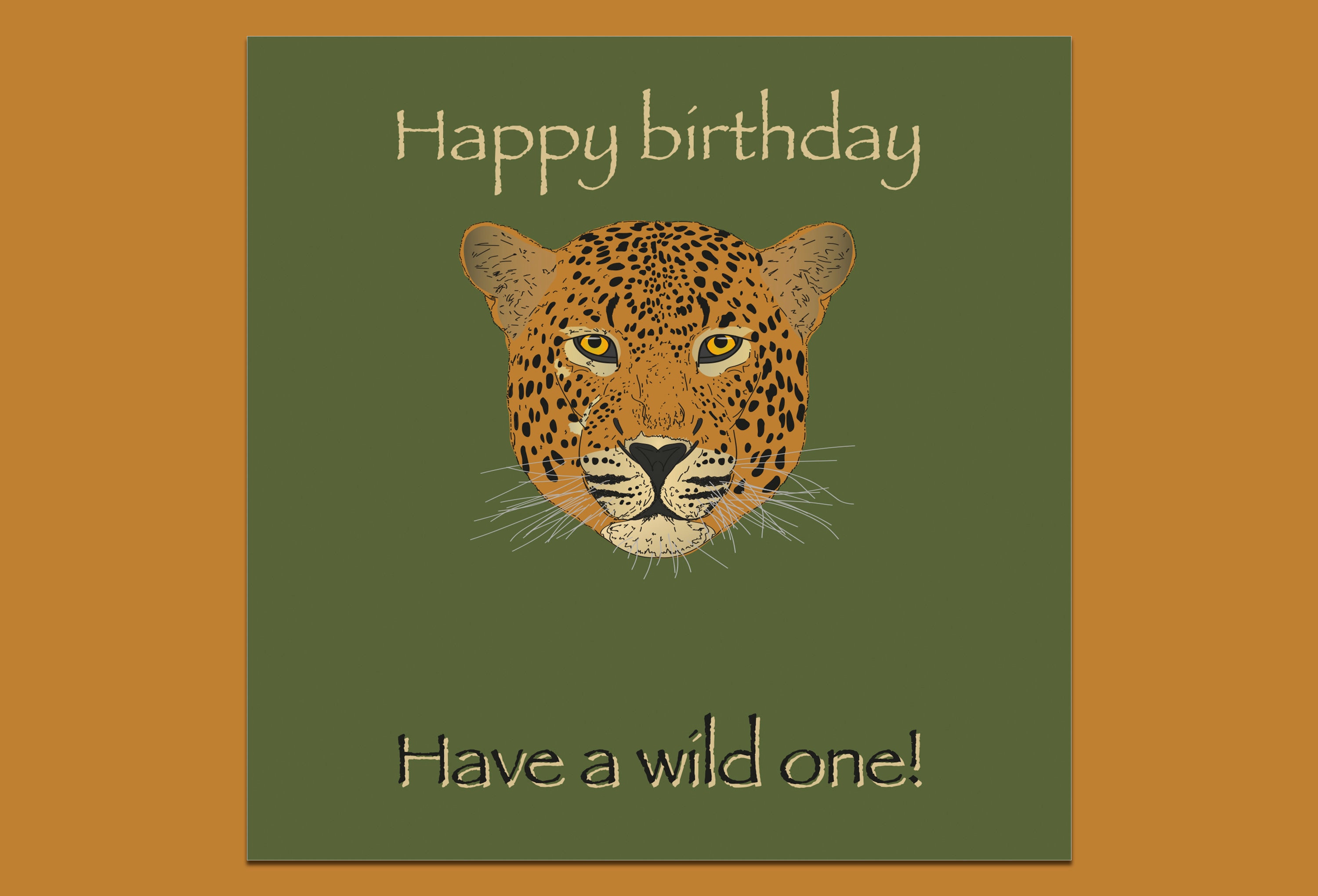 Leopard Birthday Card: Handmade Illustration - Etsy