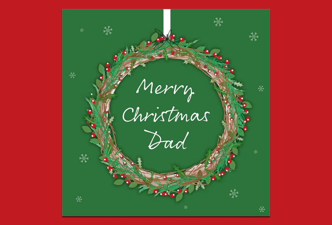Merry Christmas Dad Dad Card Handmade Card Christmas Merry - Etsy