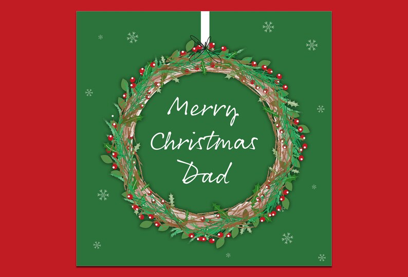 Merry Christmas Dad Dad Card Handmade Card Christmas Merry - Etsy