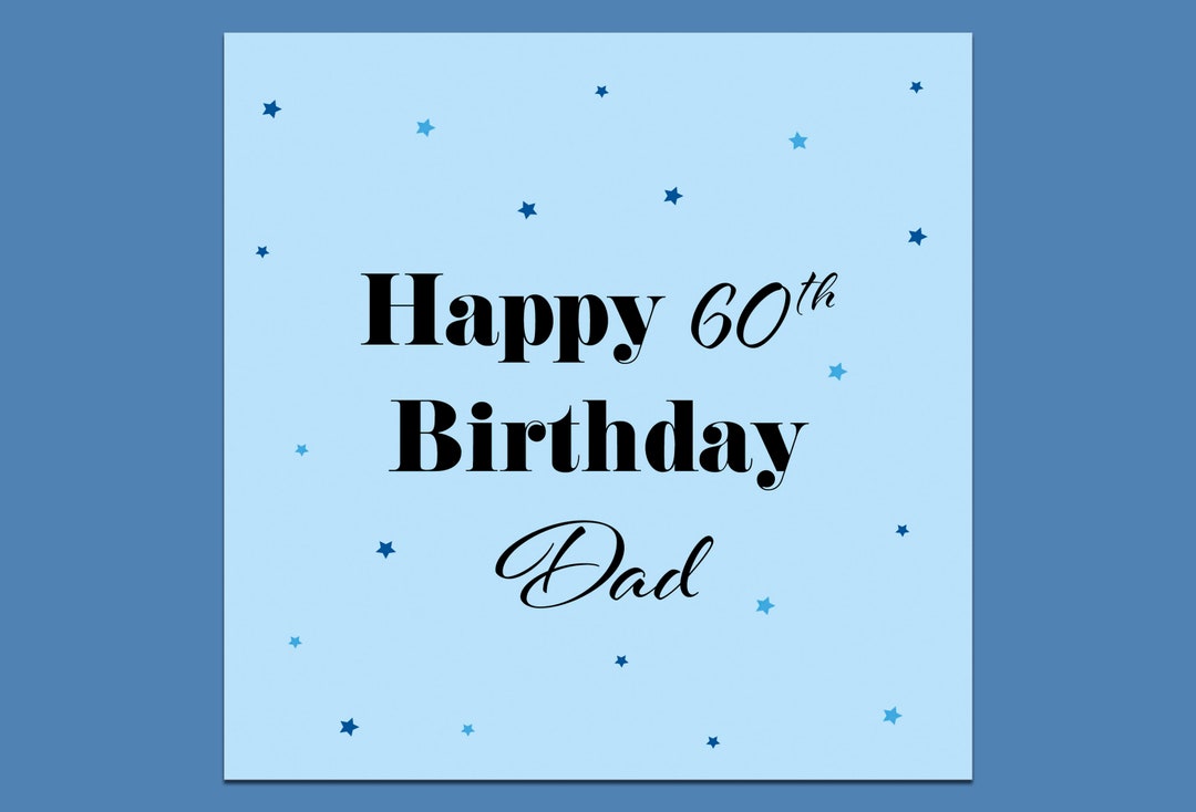 60th Birthday Card for Dad: Illustrated Design - Etsy