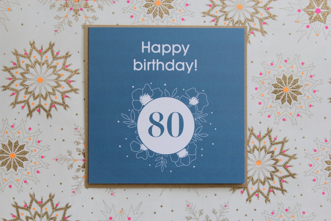 80th Birthday Card, Happy 80th Birthday, Friends Birthday, Birthday ...