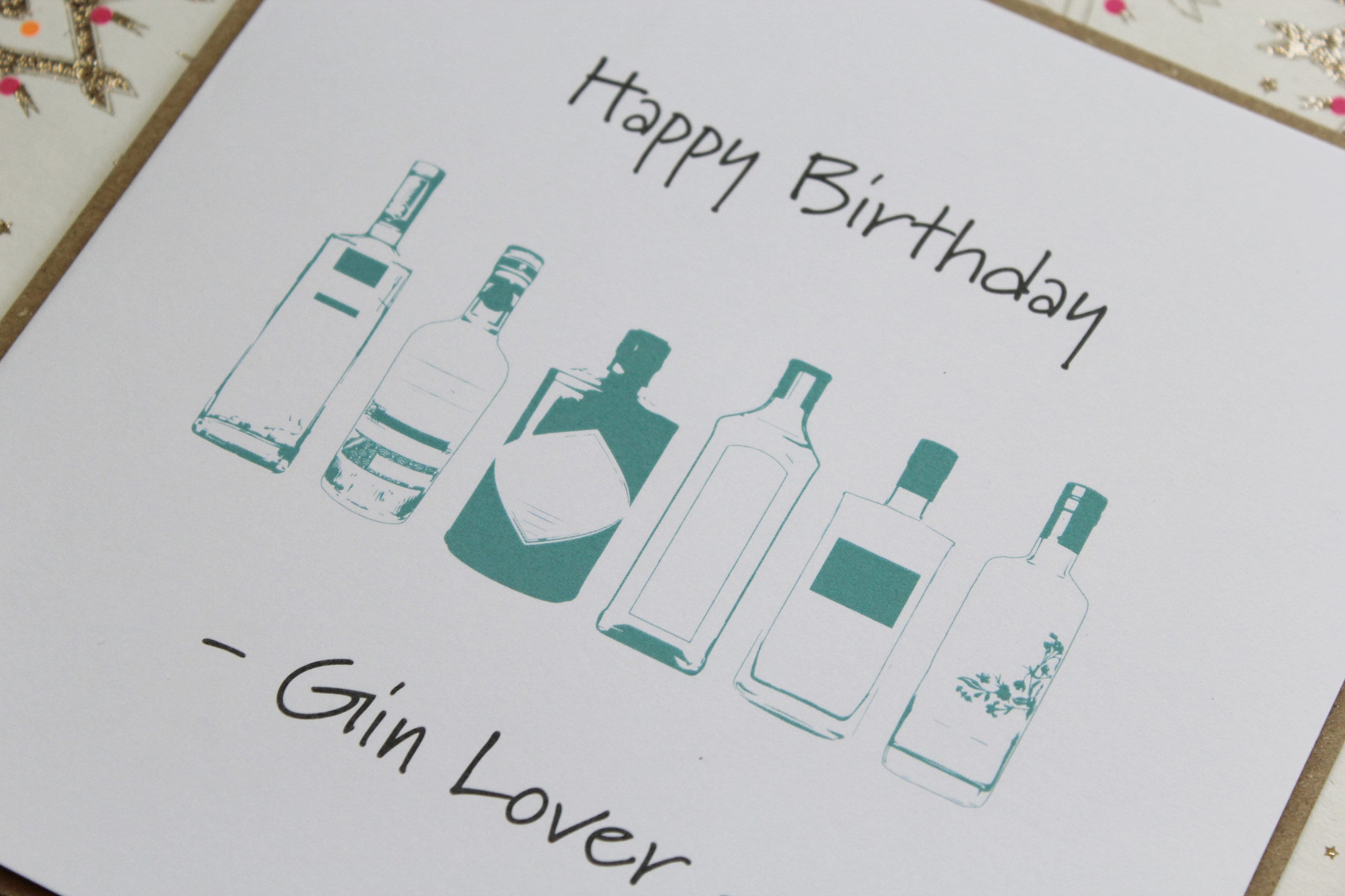Gin Lover Birthday Card: Illustrated Gin Bottles - Etsy