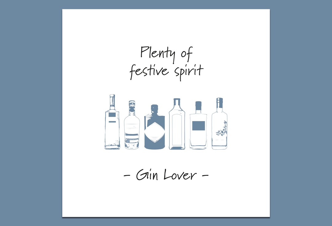 Carte de Noël amateur de gin, esprit festif, fait main - Etsy France