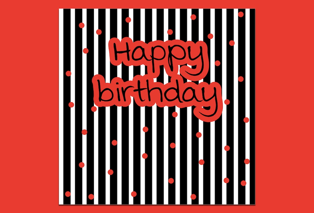 Birthday Card for Her, Birthday Card for Him, Red Birthday Card ...