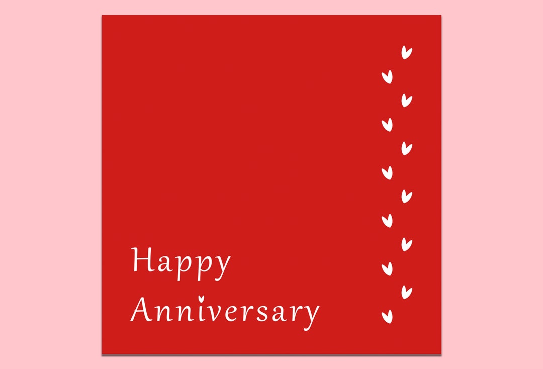 Happy Anniversary Card: Red & White Heart Design - Etsy