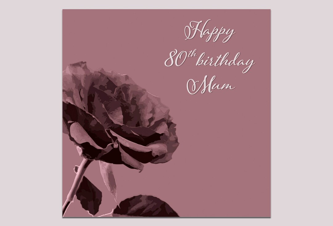 Happy 80th Birthday Card, 80th Birthday Card for Mum, Mum 80th Birthday ...