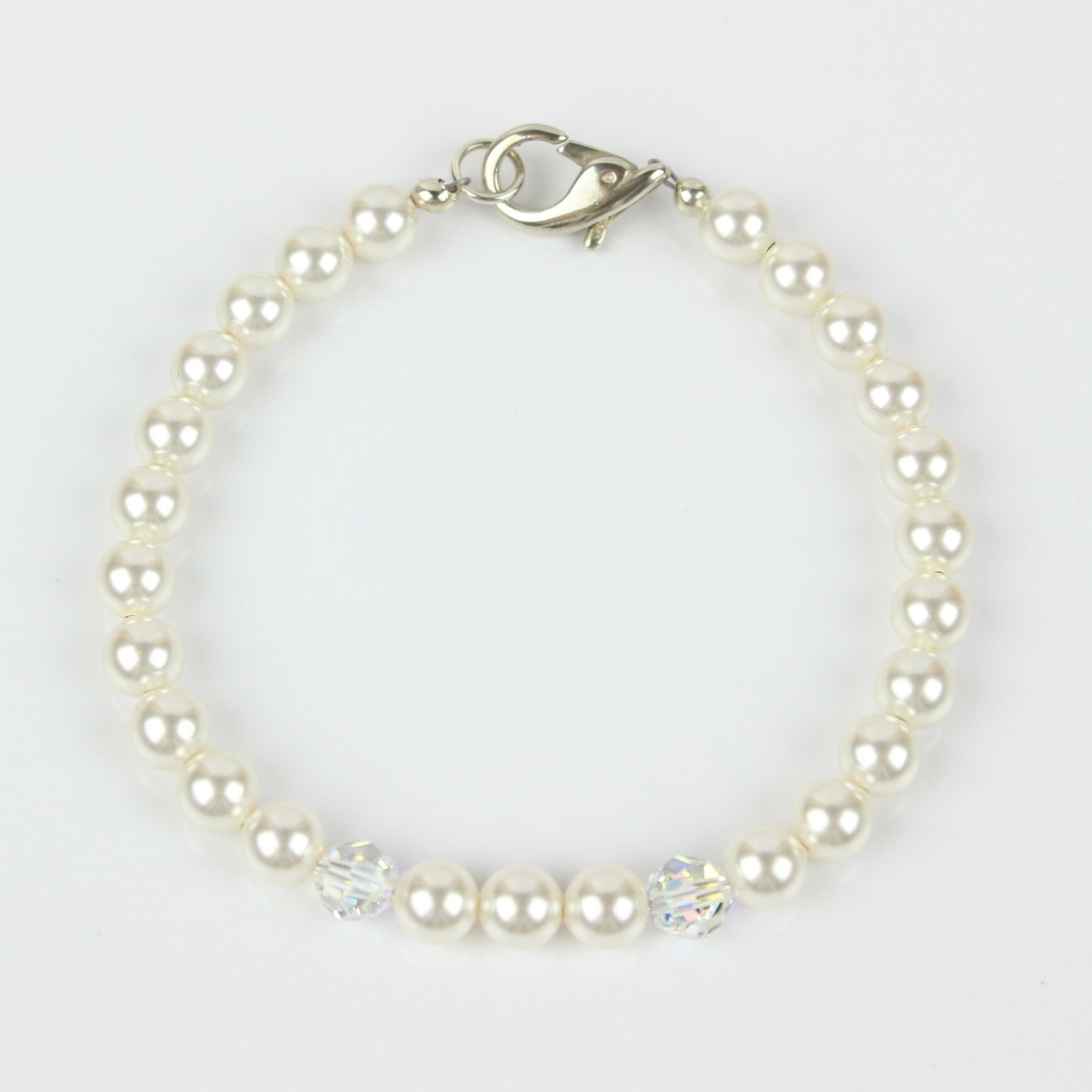 Pulsera de perla Swarovski pequeña sirena (opción: coral o blanco) con ...