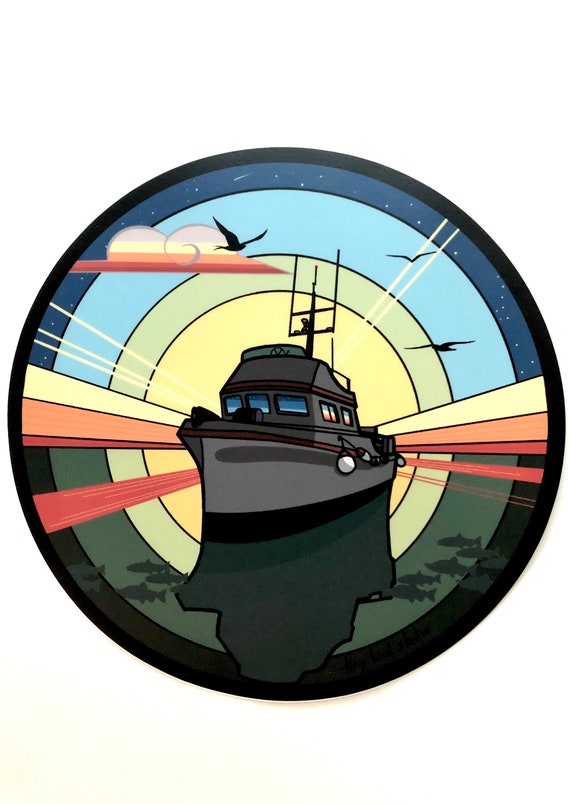 Fishing Boat Sticker in 2 Sizes | Etsy