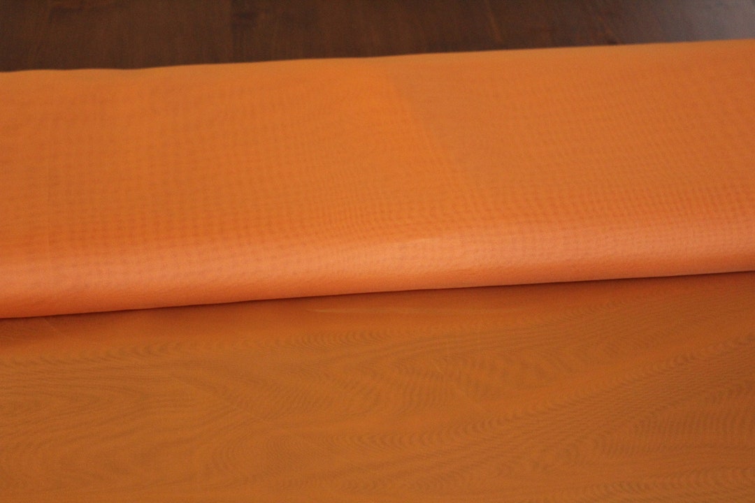 Decorative Fabric Orange Plain Transparent Curtains Fabric Sold by the ...