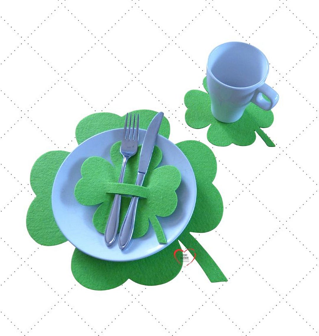 Felt Cloverleaf Coasters – 5 Sizes and 30 Colors, Glass Coasters ...