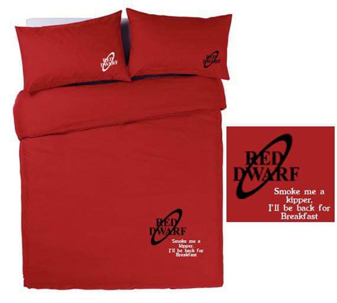 Red Dwarf Smoke Me a Kipper Ace Rimmer Red Bedding Duvet Set Double ...