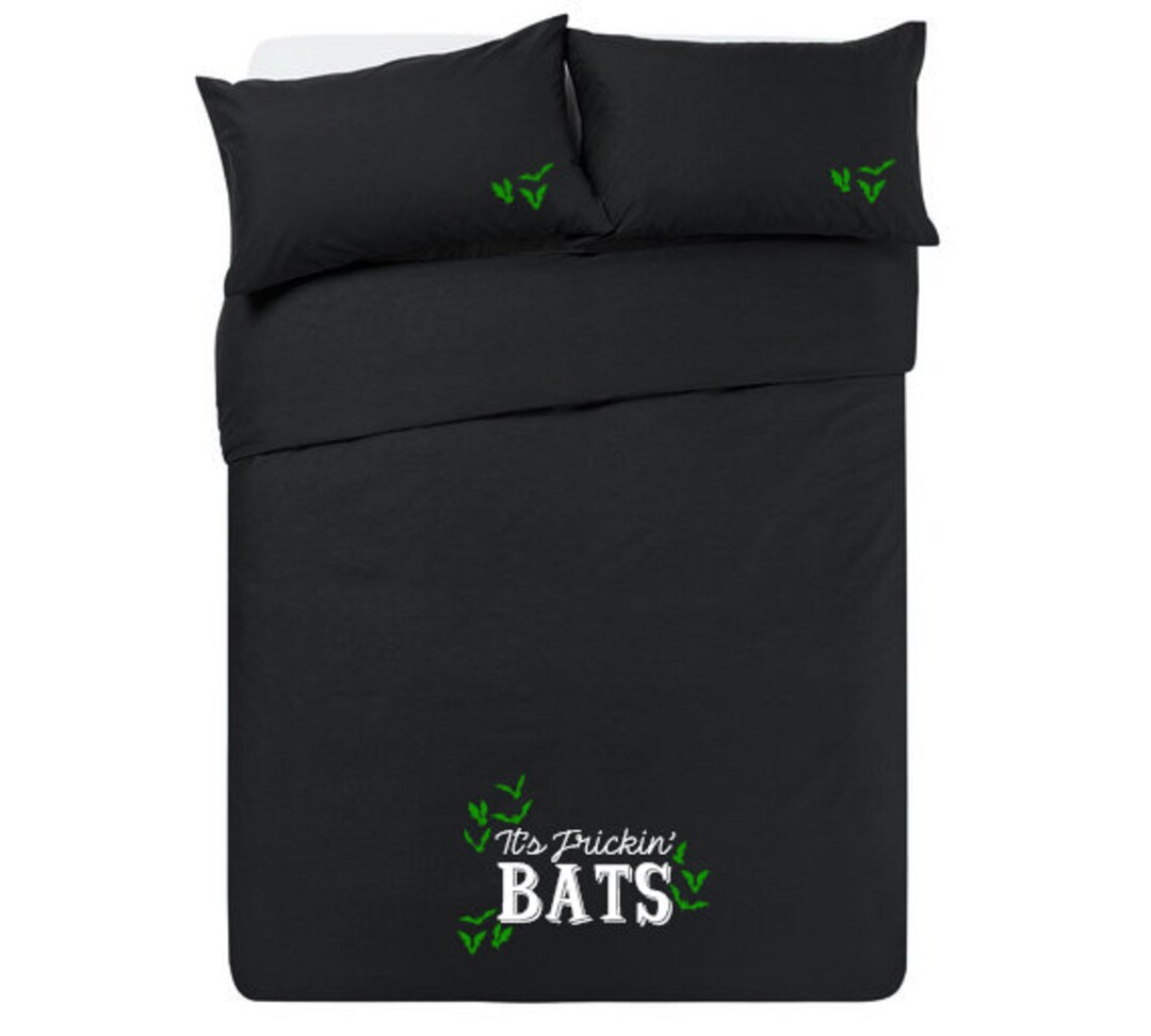 It's Frickin' Bats White Black Bedding Duvet Cover and - Etsy