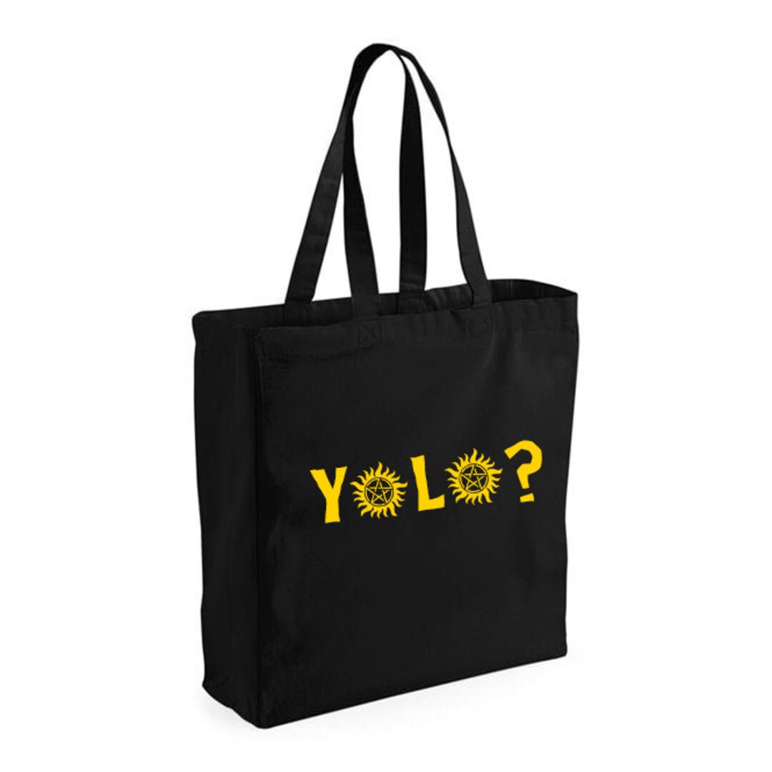 Black Yolo Supernatural Shopping Tote Bag. 42 X 39 X 13cm - Etsy