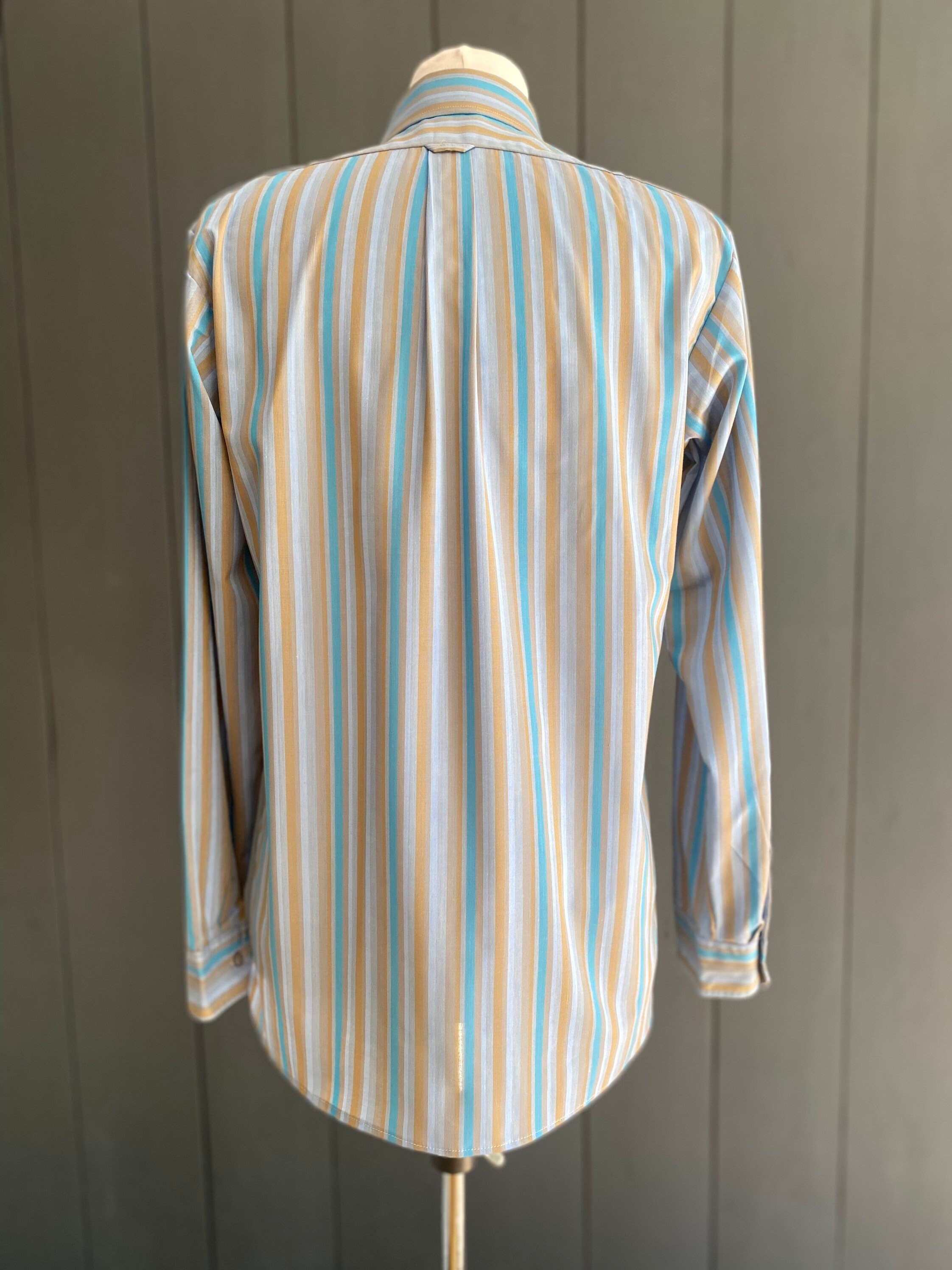 Camisa vintage masculina de los años 80 manga larga con rayas | Etsy