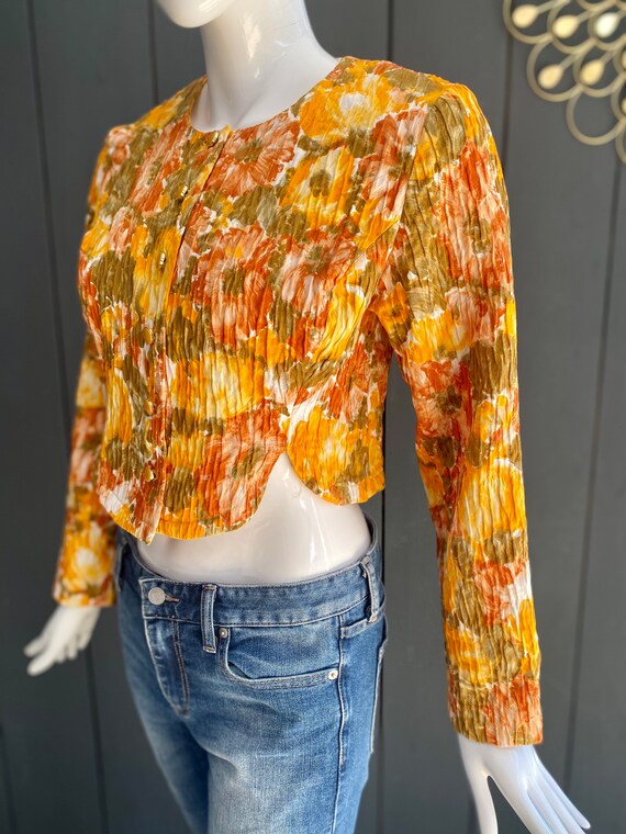 Vintage soft jacket 80s hand sewn bolero cut in textu… - Gem