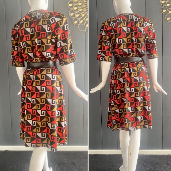 Incredible vintage 70s tunic + skirt set with gray, m… - Gem