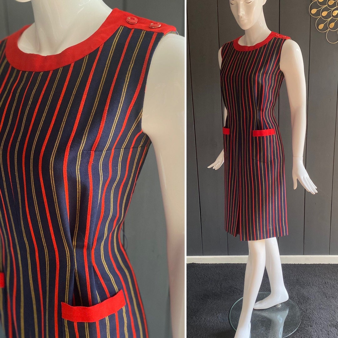 Vintage 80s Pinafore Dress Inspired by the 1950s, Mad Men Secretary ...
