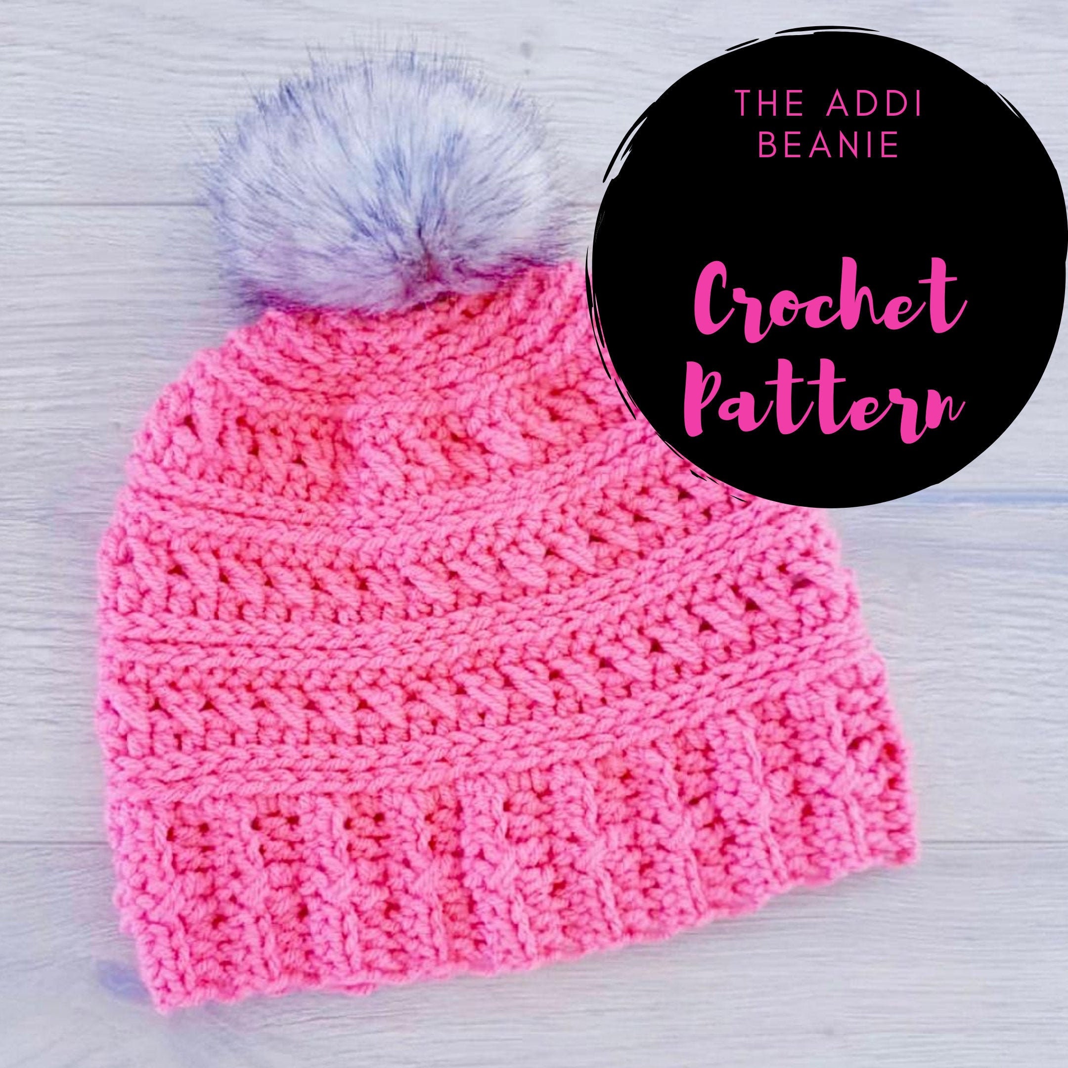 The Addi Beanie Crochet Pattern Crochet Hat Pattern Beanie - Etsy