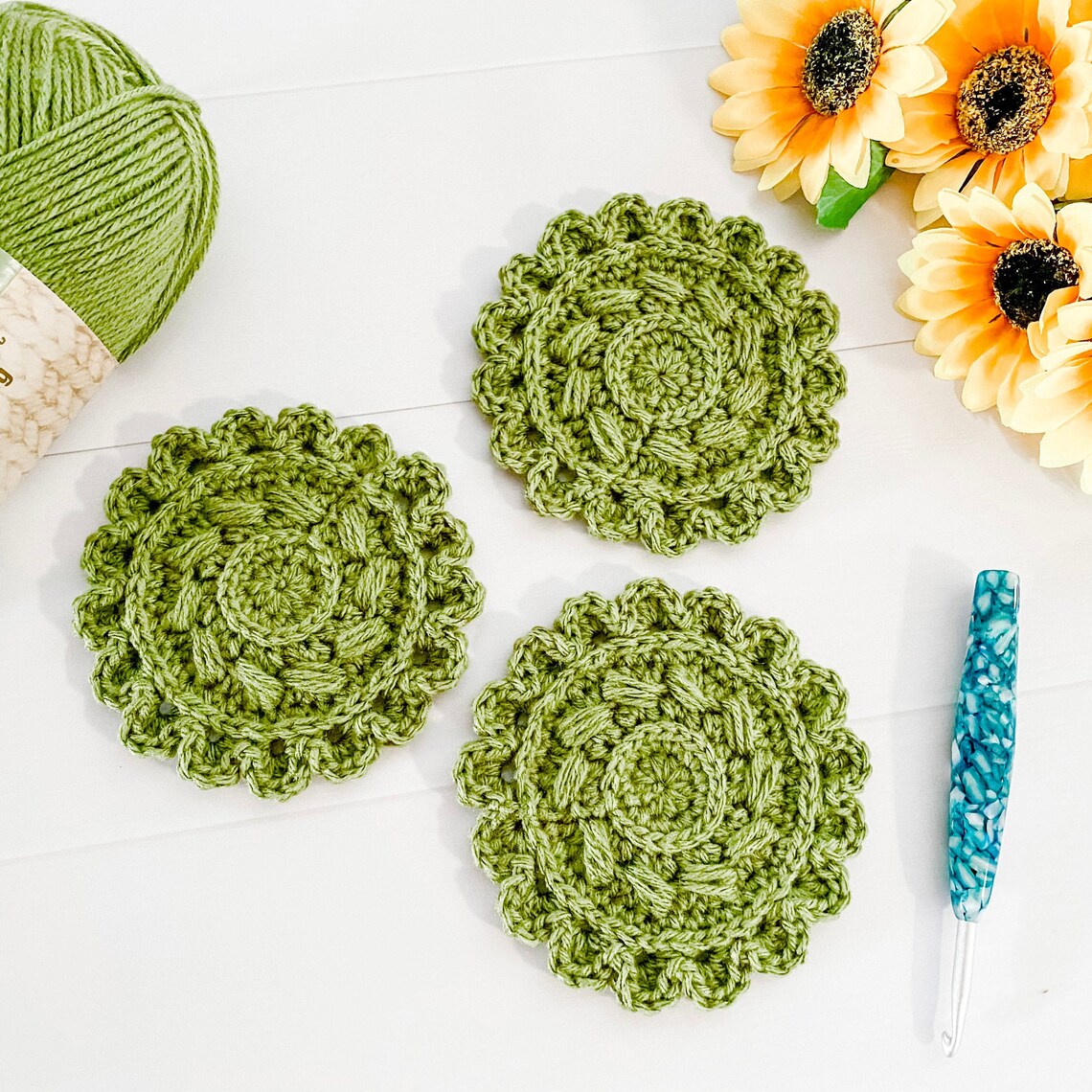 Dainty Puff Coasters Crochet Pattern Coasters Home Wear | Etsy