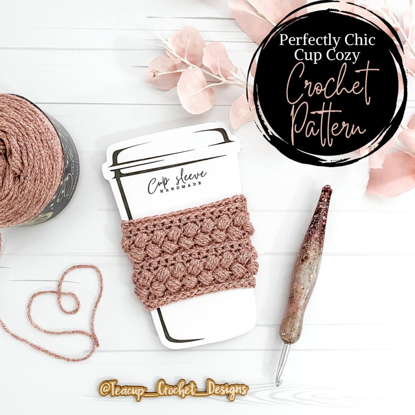 Perfectly Chic Cup Cozy Crochet Pattern - Etsy