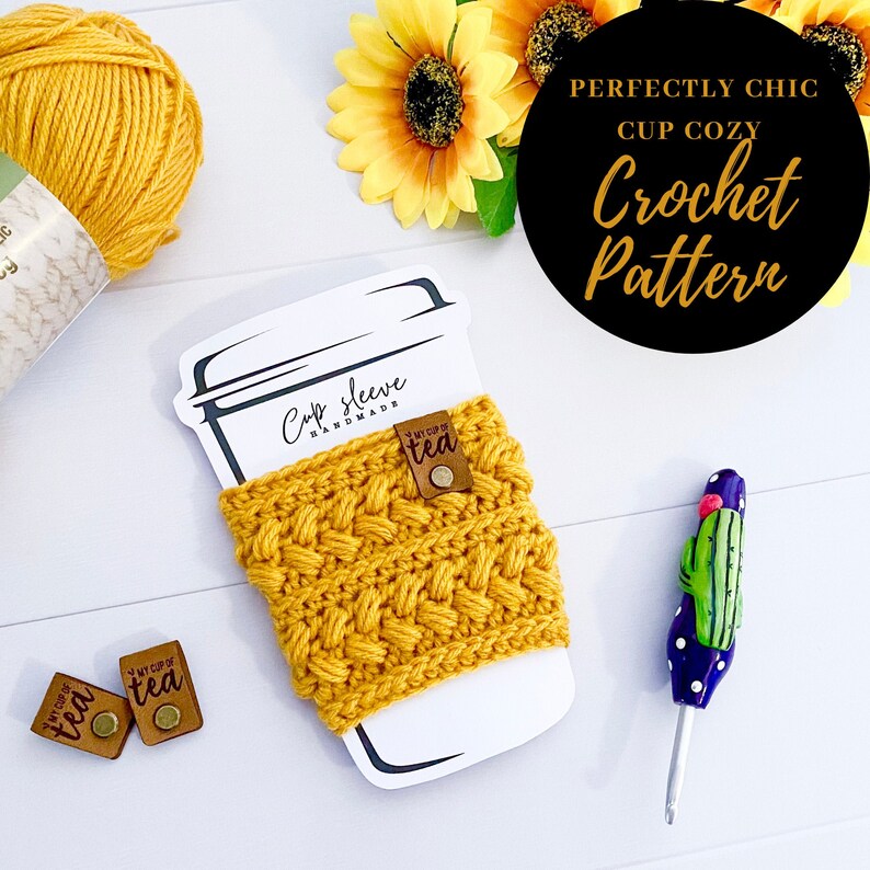 Perfectly Chic Cup Cozy Crochet Pattern - Etsy