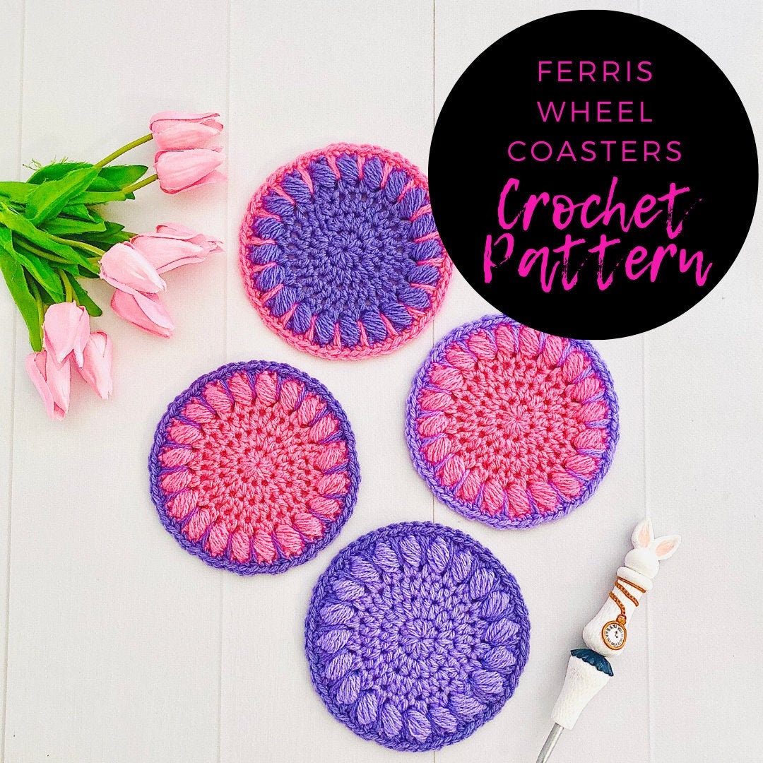 Ferris Wheel Coasters Crochet Pattern Coasters Crochet - Etsy