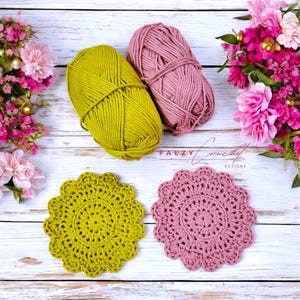 Flower Power Coaster Crochet Pattern, Coaster, Crochet Coasters, Home ...