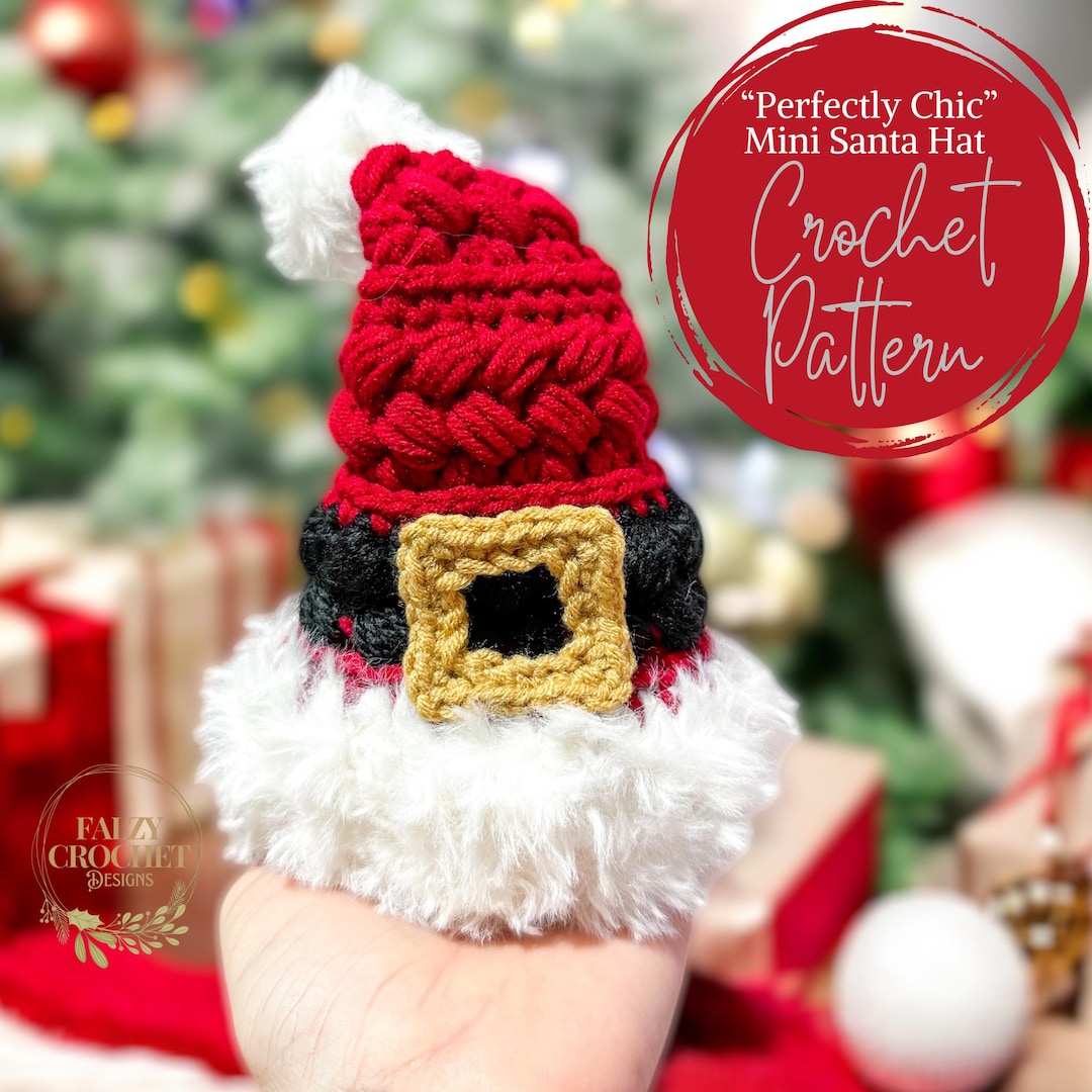 Perfectly Chic Mini Santa Hat Crochet Pattern, Mini Hat, Santa Hat, Elf ...