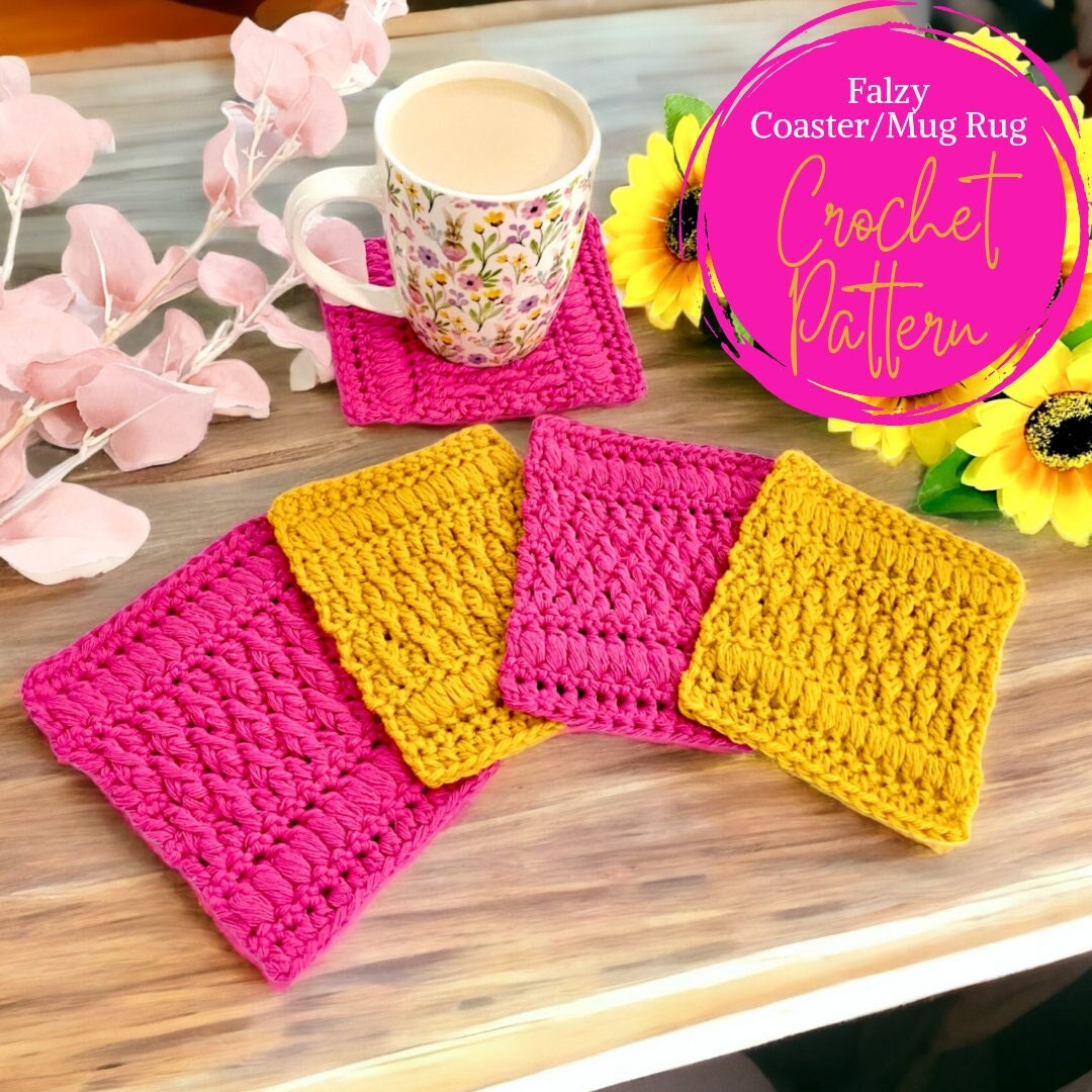 The Falzy Coaster/mug Rug Crochet Pattern, Coasters, Mug Rugs, Coaster ...