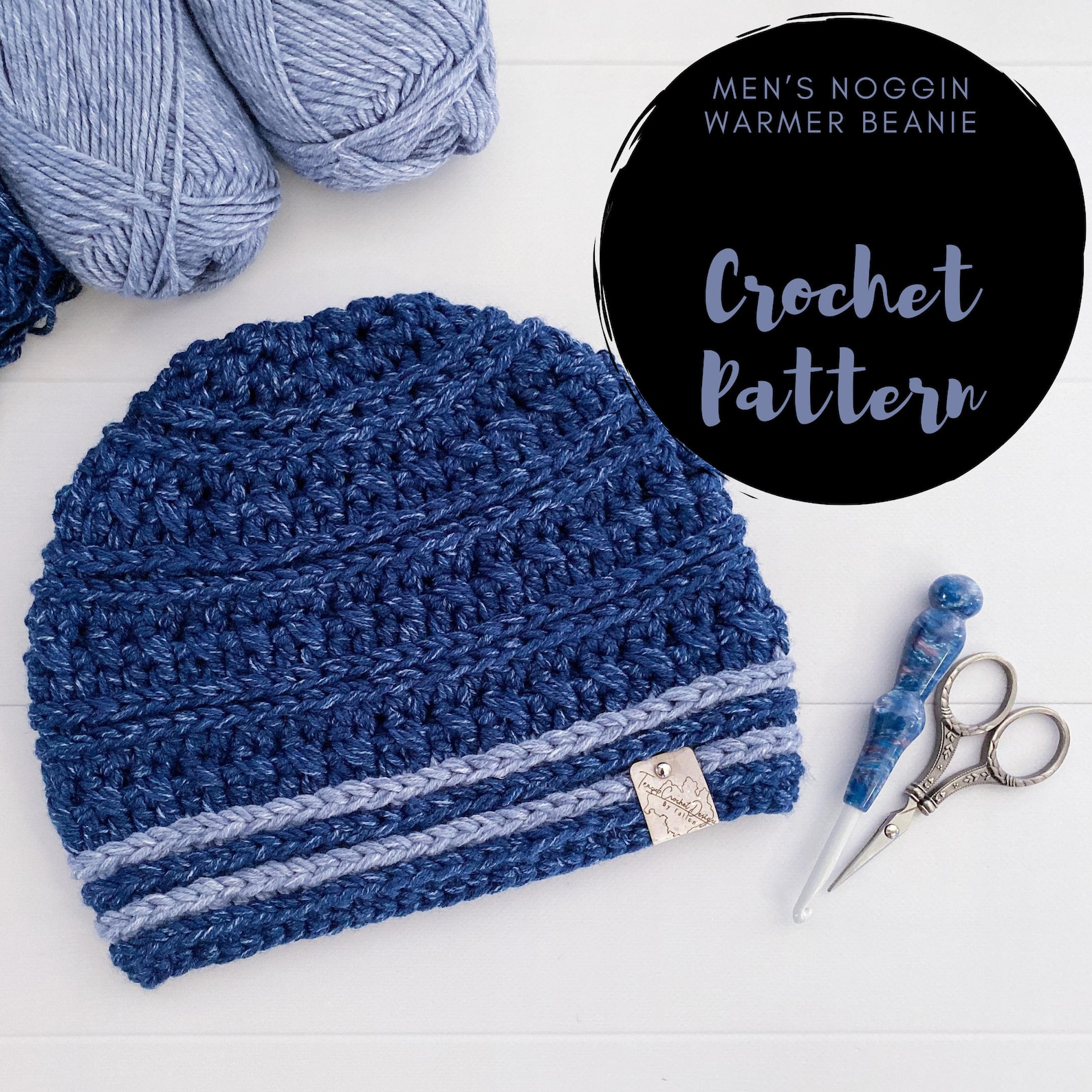 Men's Noggin Warmer Beanie Crochet Pattern Crochet | Etsy