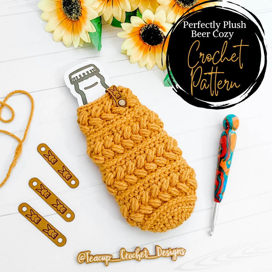 Perfectly Plush Crochet Beer Cozy Pattern (PDF Pattern) - Etsy