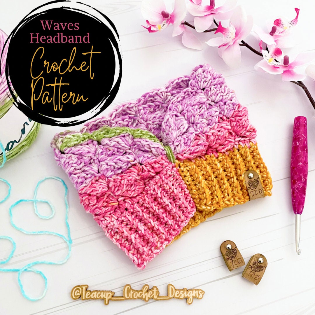 Waves Headband Crochet Pattern, Worsted Weight Yarn (PDF Pattern) - Etsy