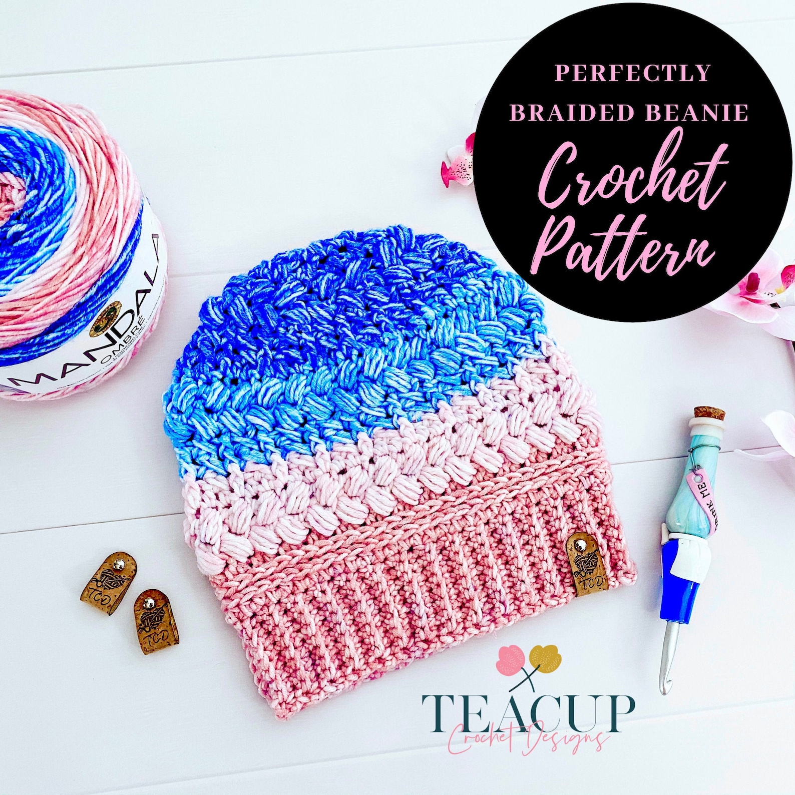 Perfectly Braided Beanie Crochet Pattern - Etsy
